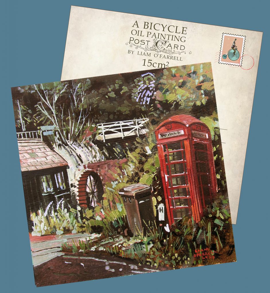 A series of hand painted postcards around the Somerset villages