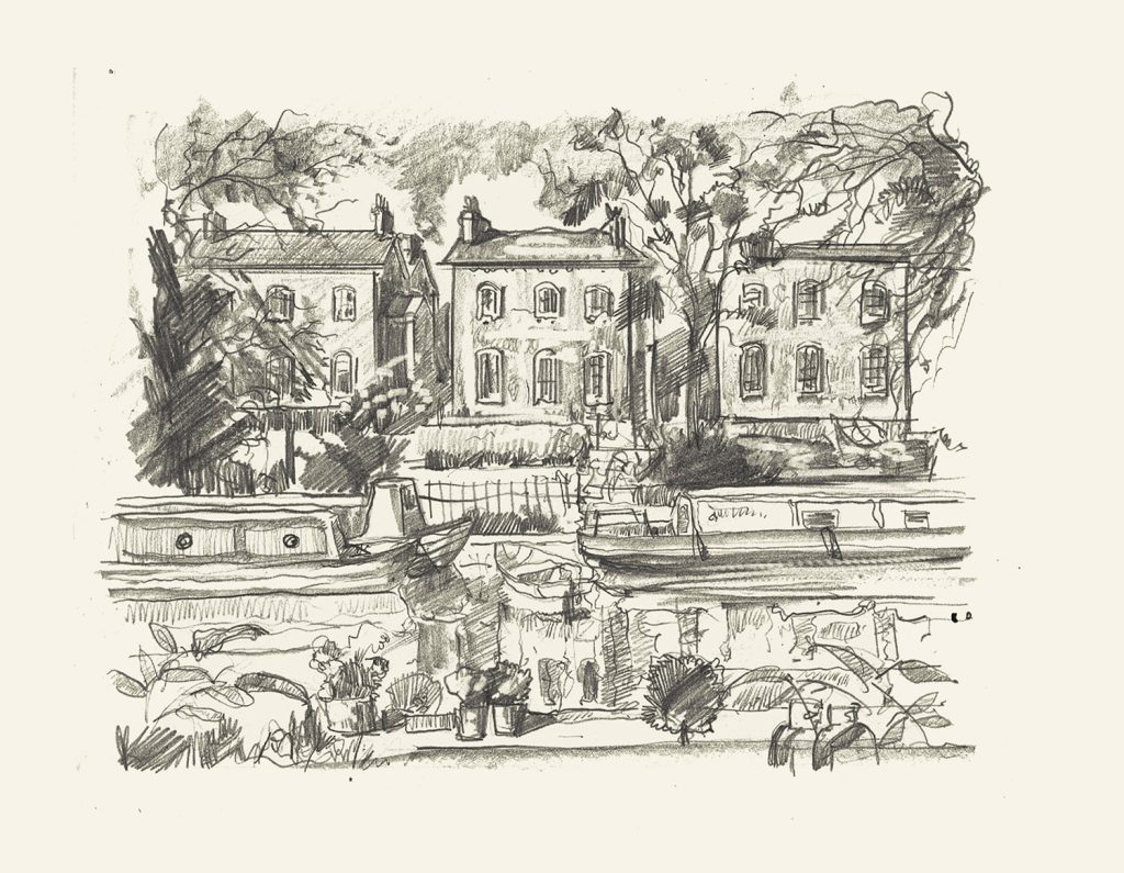A video featuring a small drawing for a large painting in Little Venice